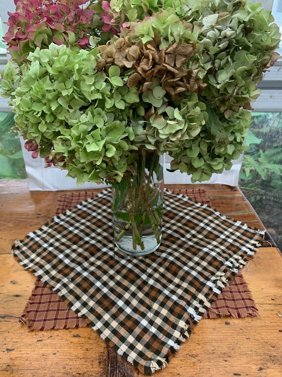 18 Reversible Rag Quilt Farmhouse Table Topper Rustic | Etsy