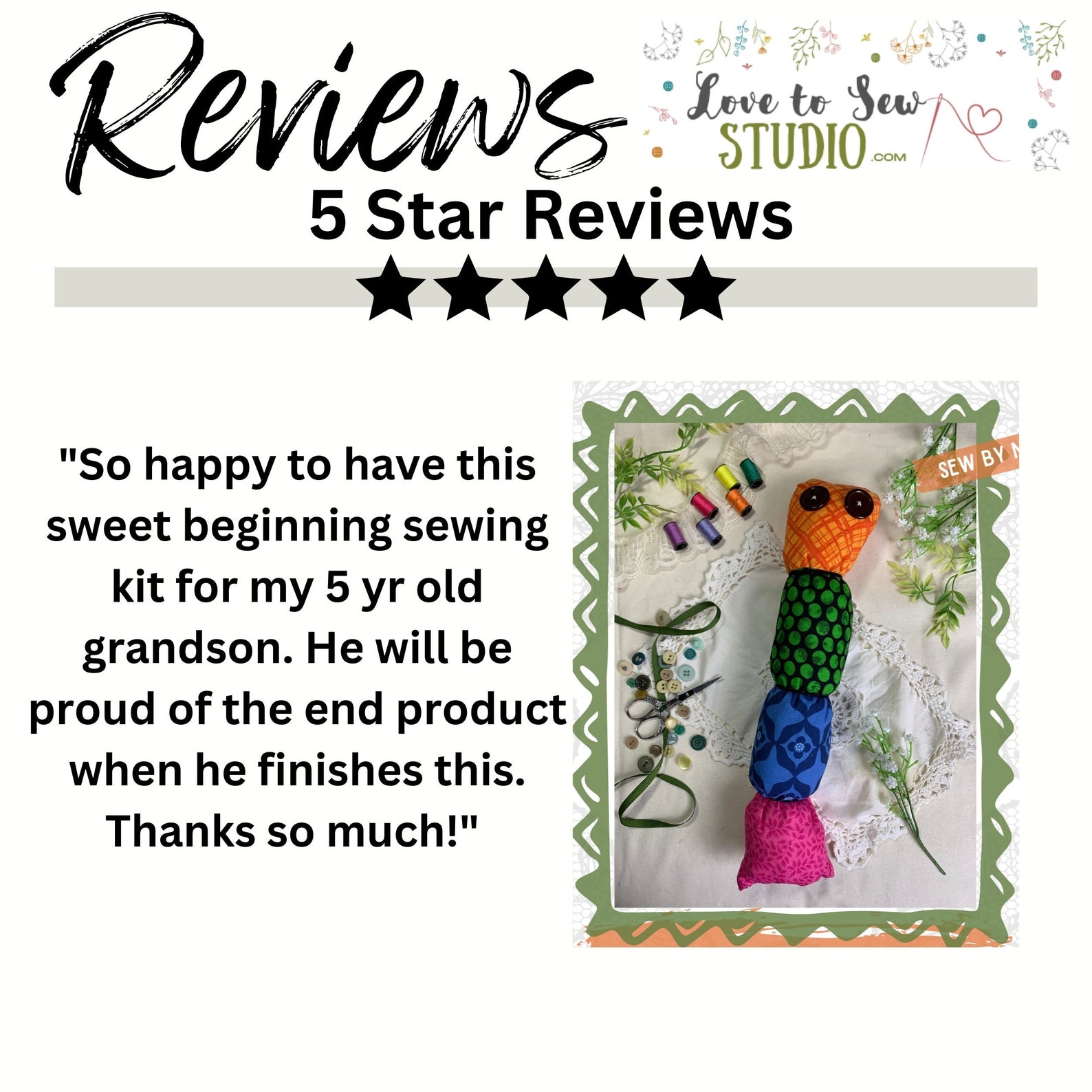 SEW BY NUMBER Sewing Kit for Kids, Learn to Sew Kit for Children ...