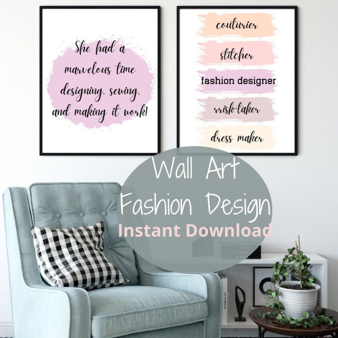 Fashion Design Printable Wall Art, Sewing Room Wall Decor, Poster Art ...