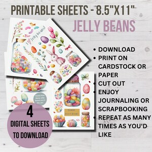 PRINTABLE JELLY BEANS Clip Art, Whimsical Jelly Beans Watercolor ...