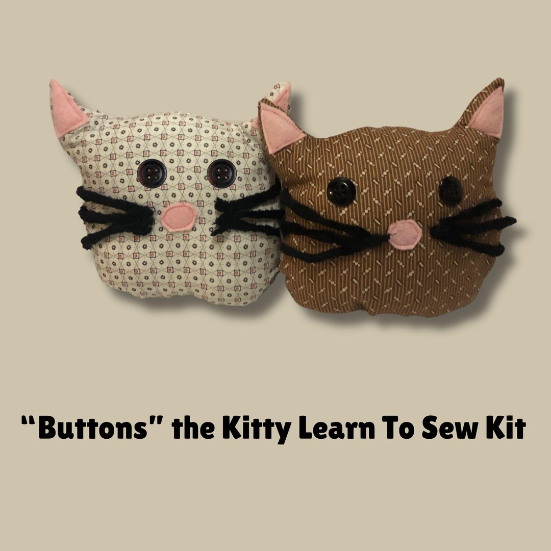 Beginner Sewing Kitty Cat Learn to Sew Kit Easy First Sewing Starter ...