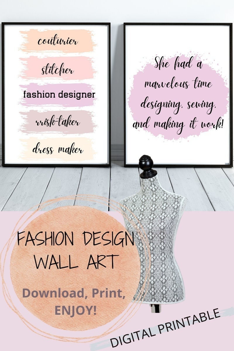Fashion Design Printable Wall Art, Sewing Room Wall Decor, Poster Art ...