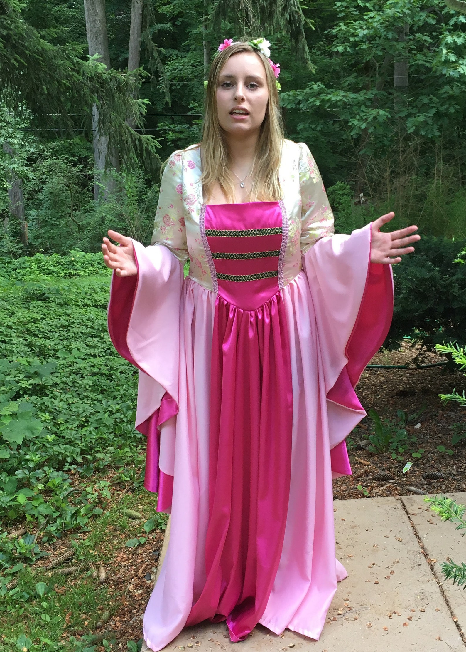 Pretty Pink Ladies Renaissance Medieval Princess Gown and - Etsy