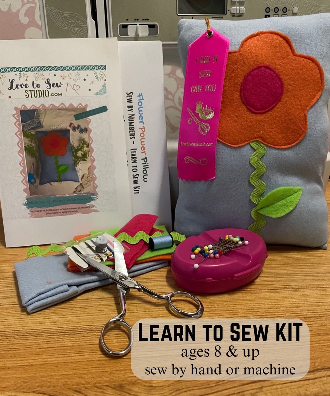 Learn to Sew Sewing Kit for Kids SEW BY NUMBER Flower Pillow Beginner ...