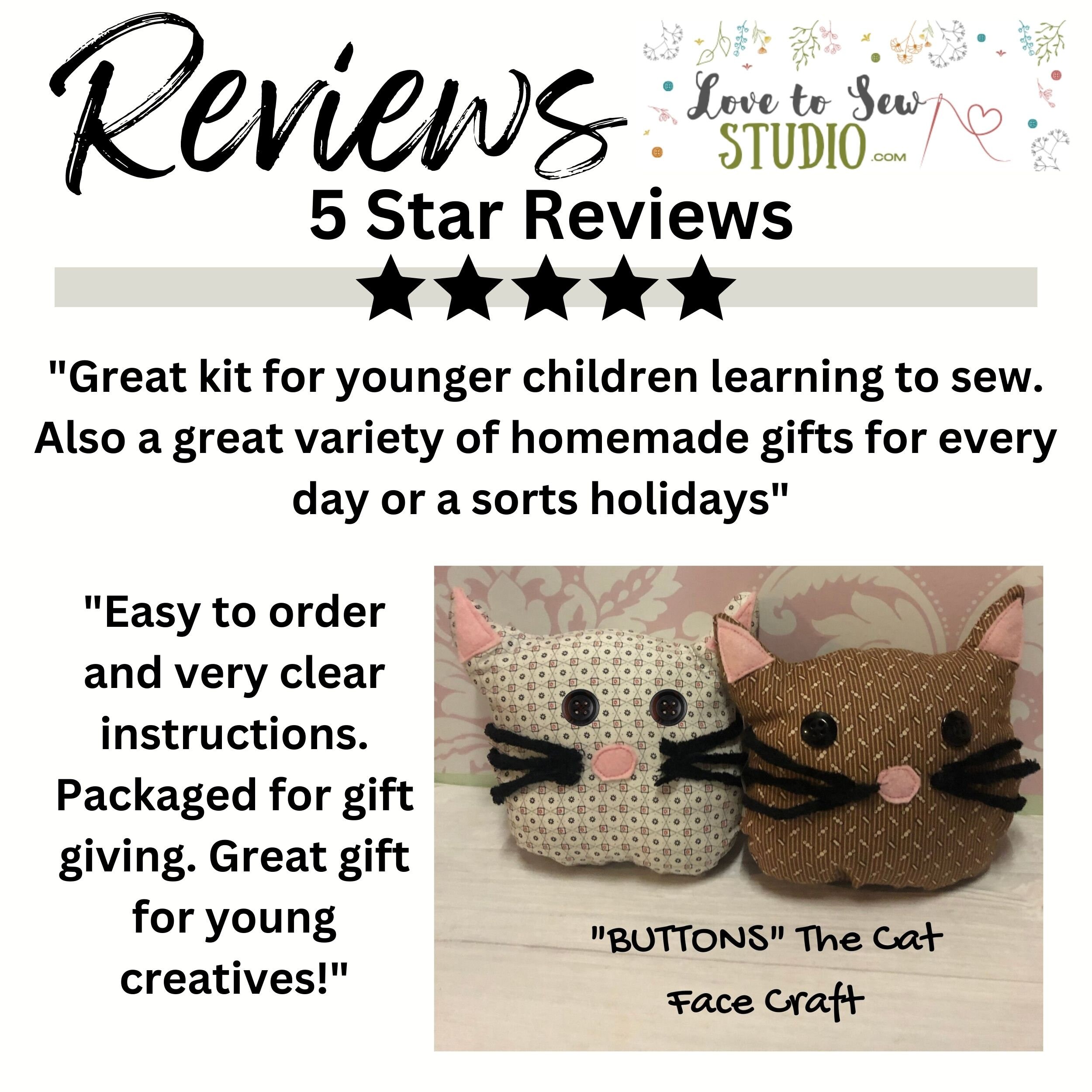 Kitty Cat Sewing Kit for Kids Learn to Sew Kit for Children Beginner ...