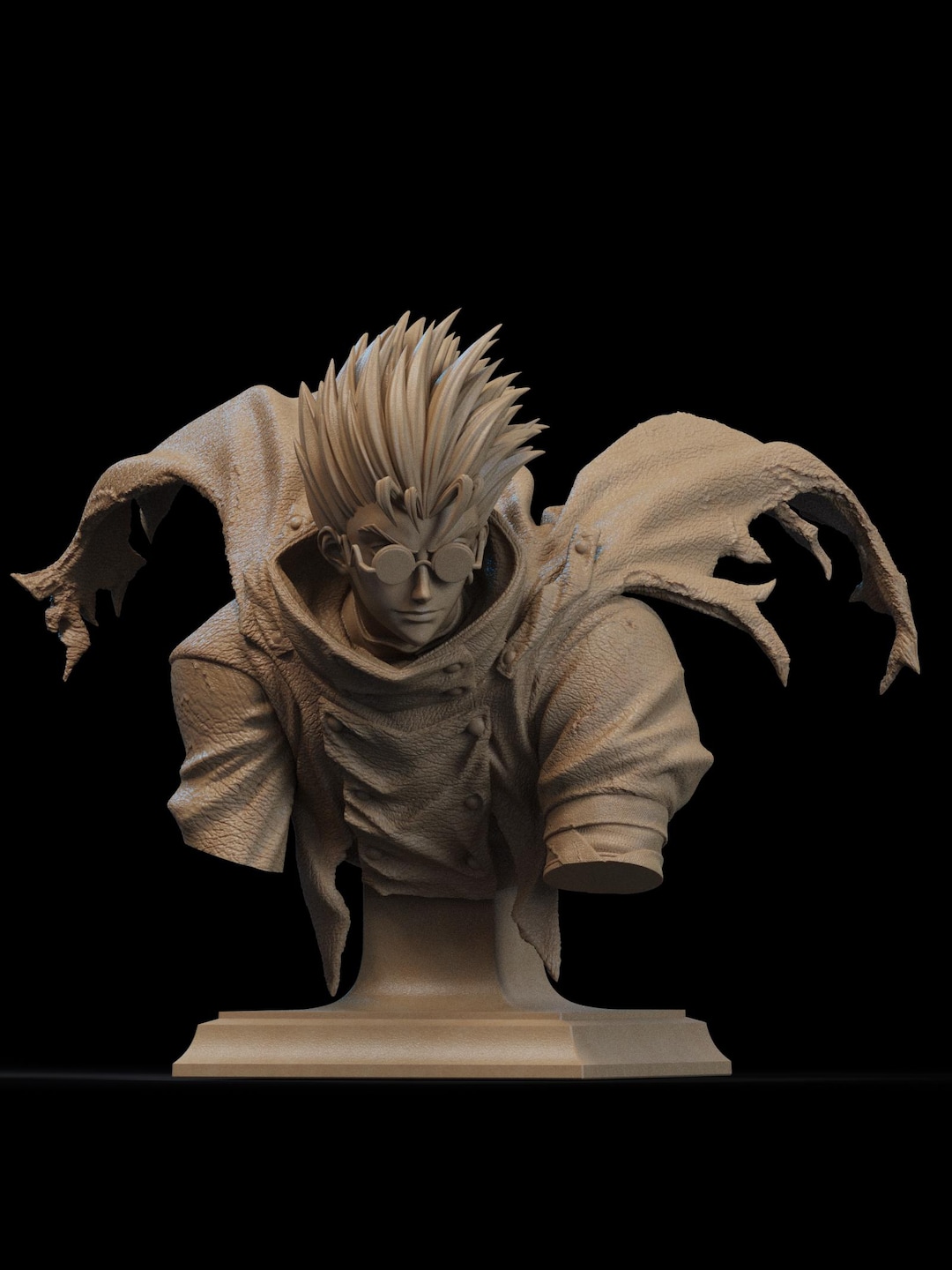 Art by "udo" 3D Printed Fan Art - Vash Portrait Bust Sculpture - 3D ...