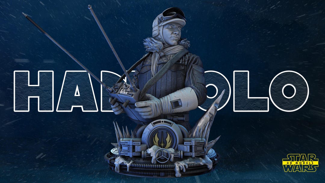 Art by "udo" 3D Printed Fan Art - Han Solo Snowsuit Bust Sculpture ...
