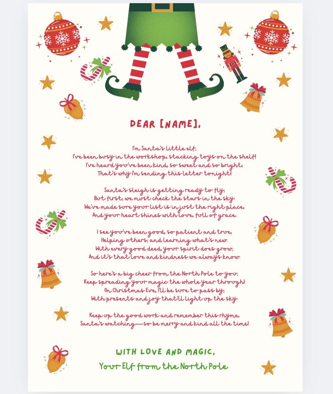 Editable Elf Arrival Letter Return Letter Christmas Elf Welcome ...