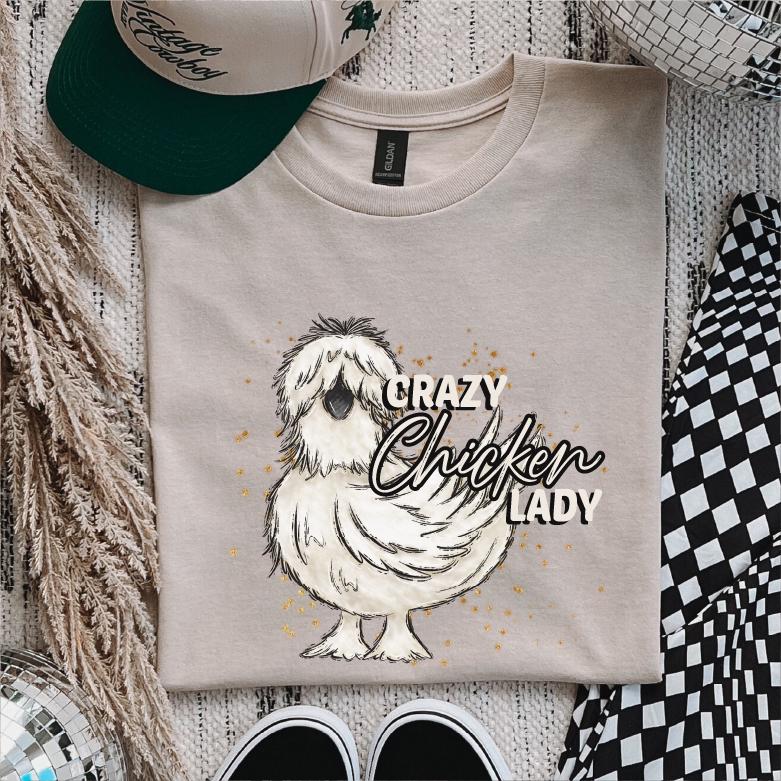 Crazy Chicken Lady PNG | Silkie Clipart | Sublimation Designs | Designs ...