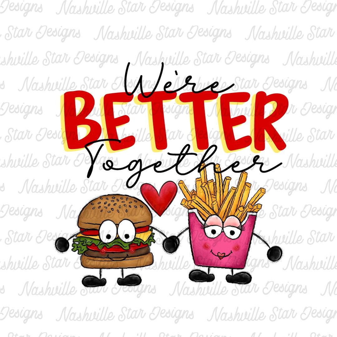 Better Together | Couples Valentine PNG Clipart | Sublimation Design ...