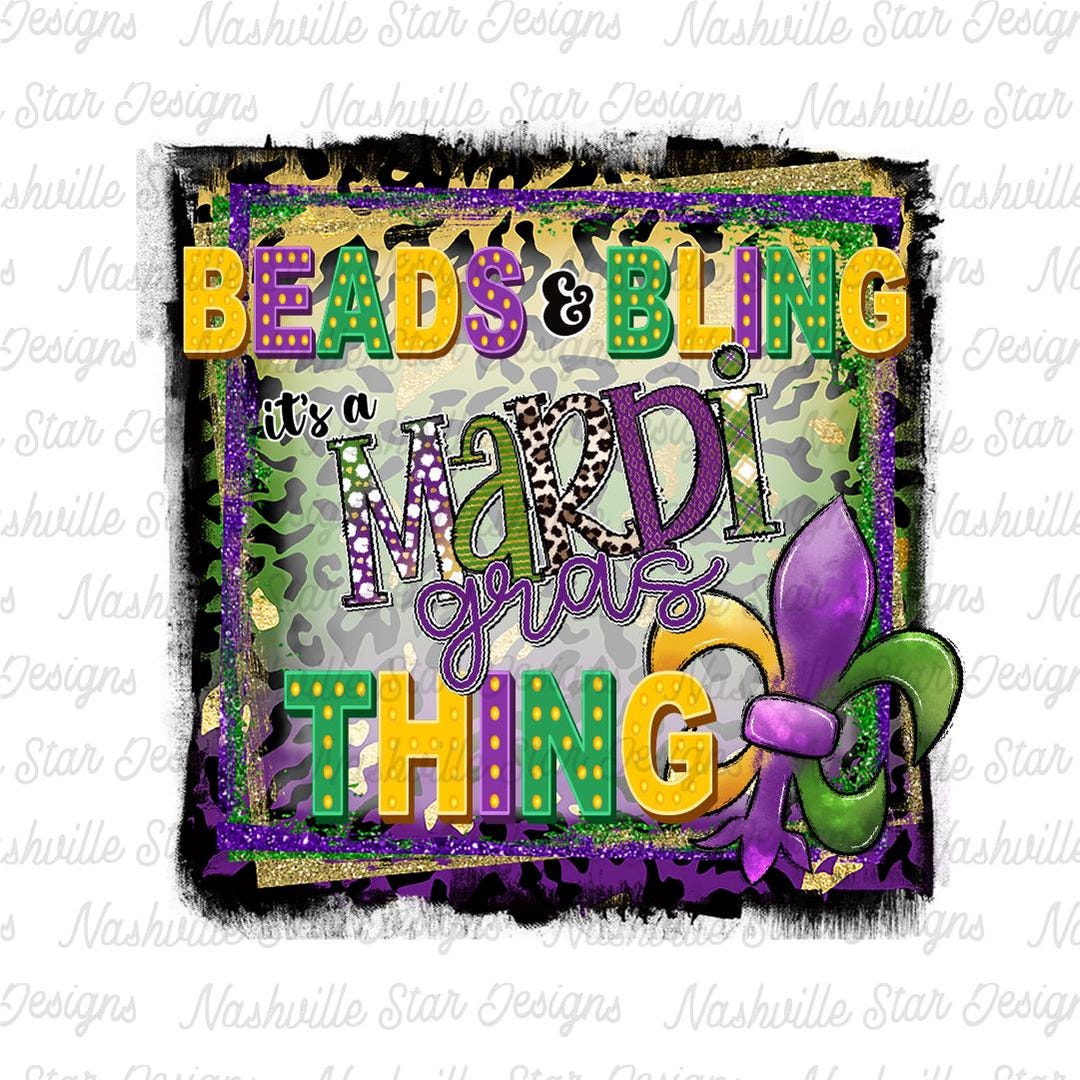 Beads & Bling It's A Mardi Gras Thing | Mardi Gras PNG Clipart ...