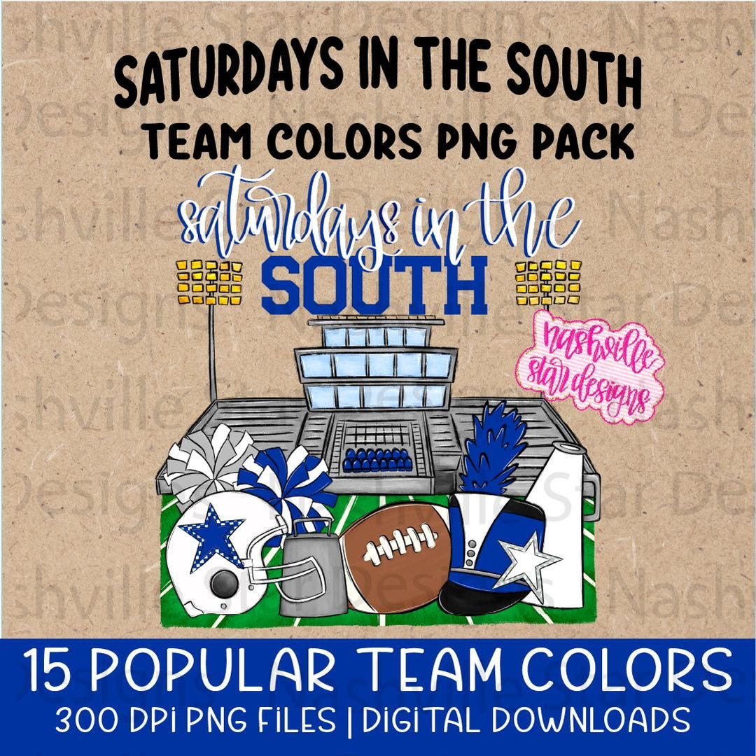 Saturdays in the South PNG Pack | 15 School Colors Mascot Spirit ...