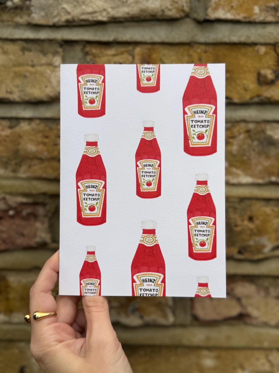 Heinz Ketchup Tomato Sauce Food Condiment Retro Fun Design Watercolour ...