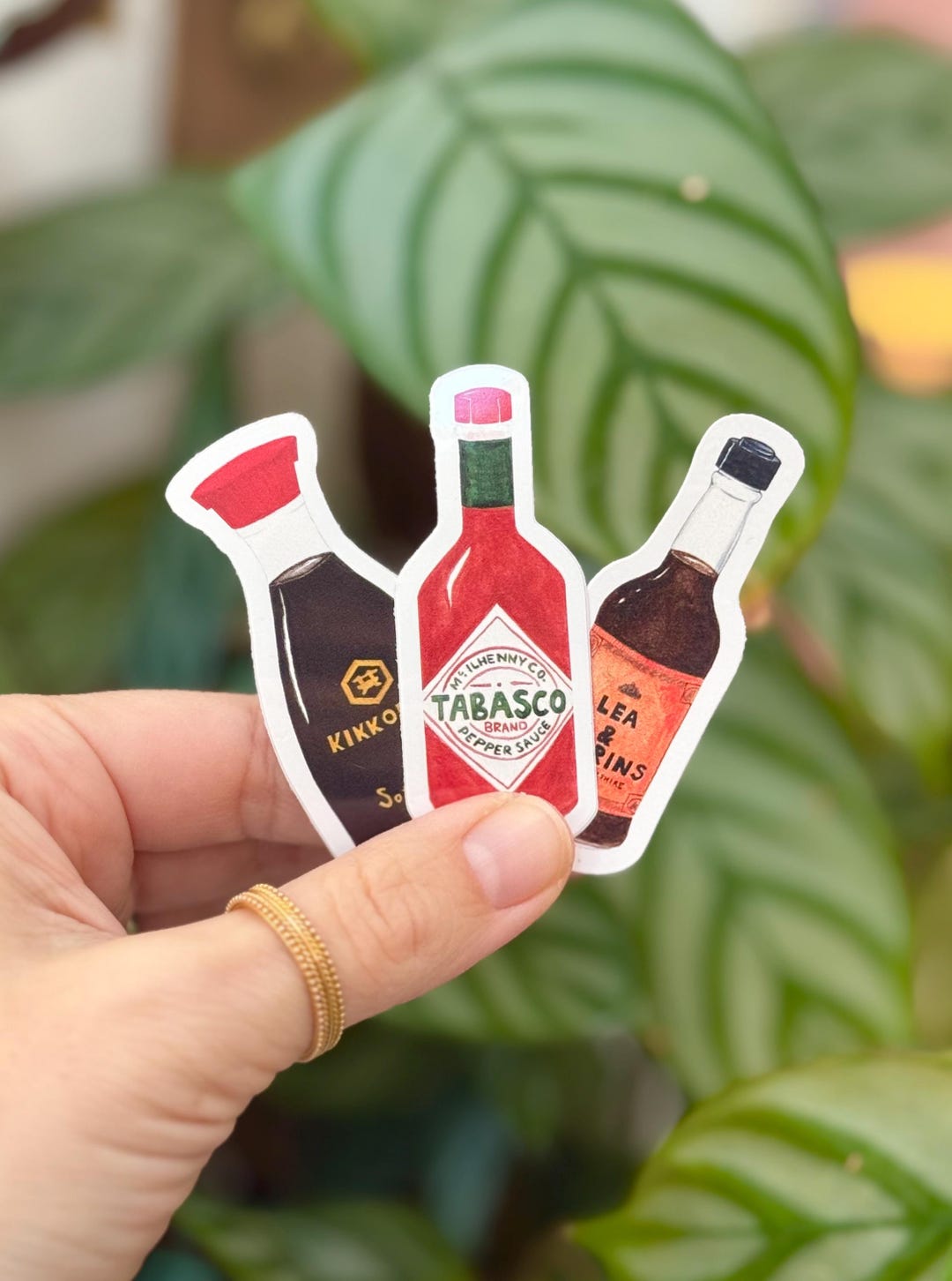 Watercolour Cooking Sauces Sticker Pack of 3 : Long Lasting and Water ...