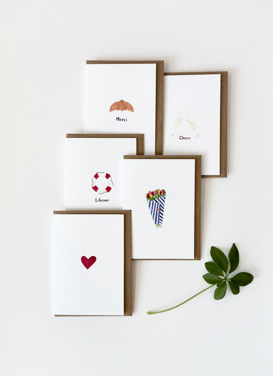 Cute Thank You Card Variety Pack of Five / Mini Thank You Notes ...