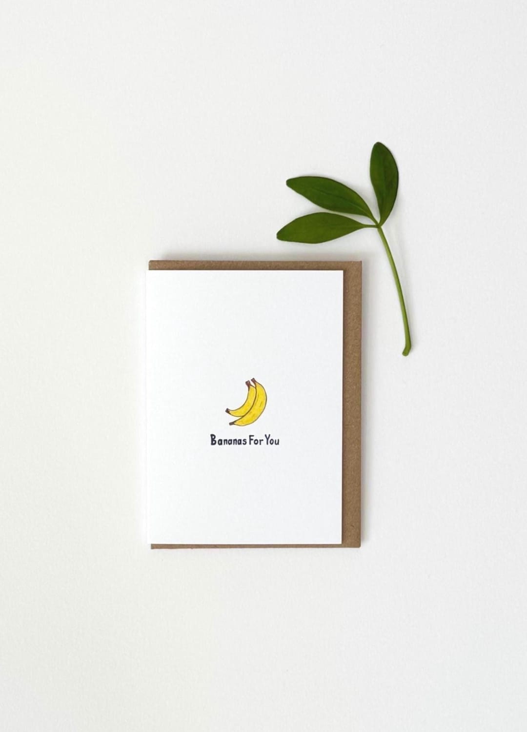 Bananas for You / Minimalistic Romantic Greeting Card / Small Love Note ...