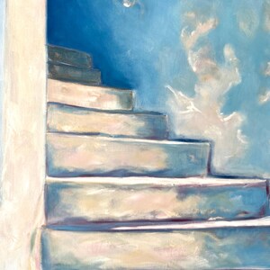 Greek Steps, Original 30" X 24" X 1.5" Oil Painting on Stretched Canvas ...