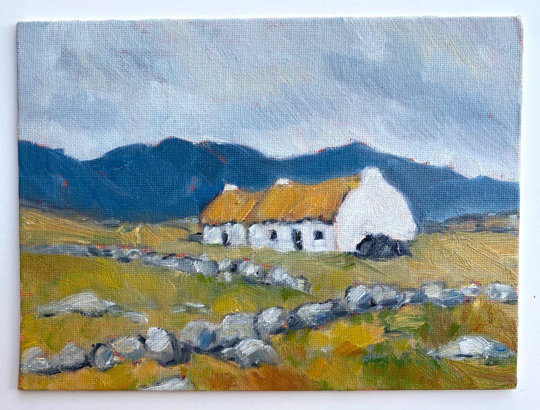 Stone Walls, Original 6 X 8 Oil on Canvas Panel. Ireland. Irish Cottage ...