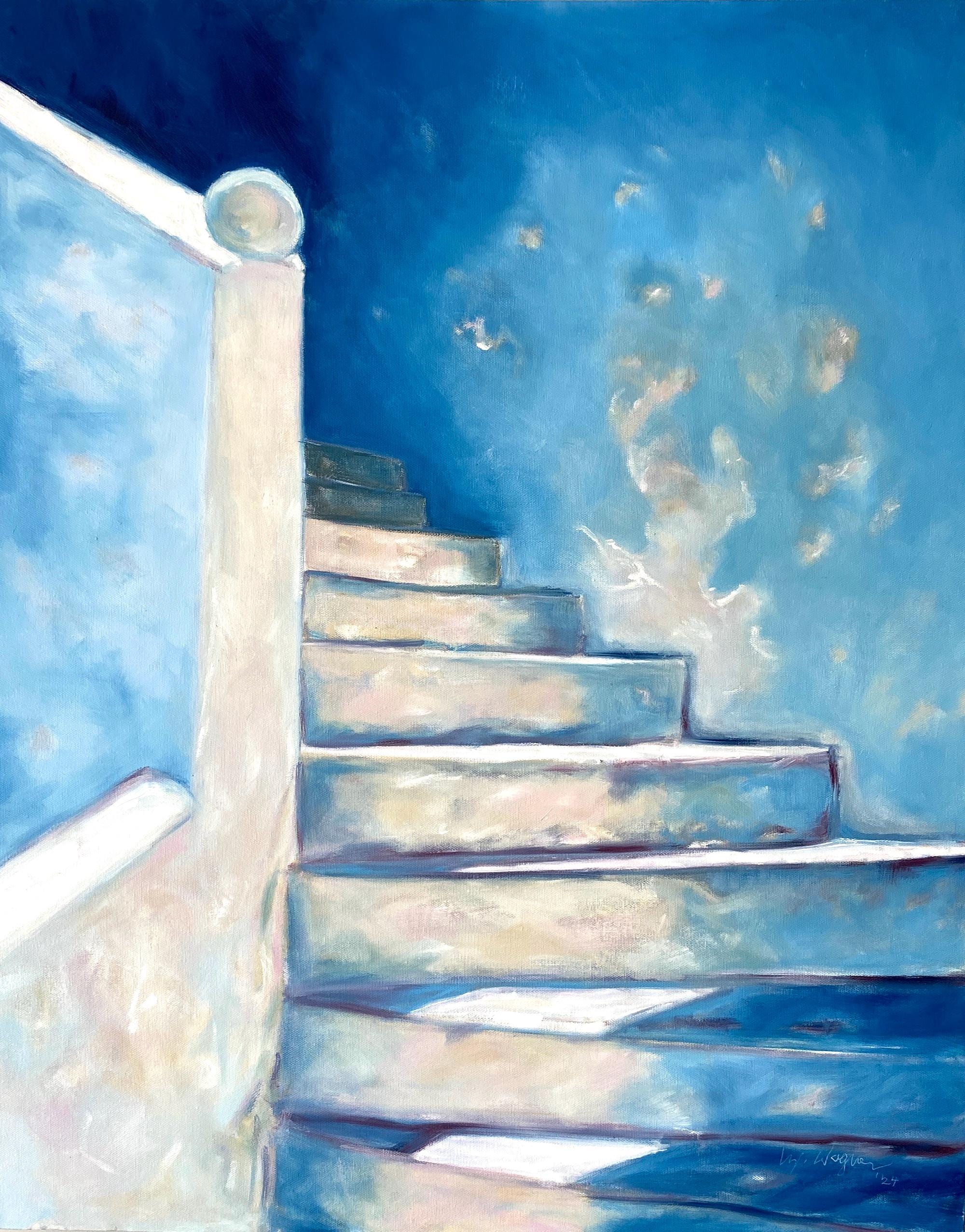 Greek Steps, Original 30 X 24 X 1.5 Oil Painting on Stretched Canvas ...