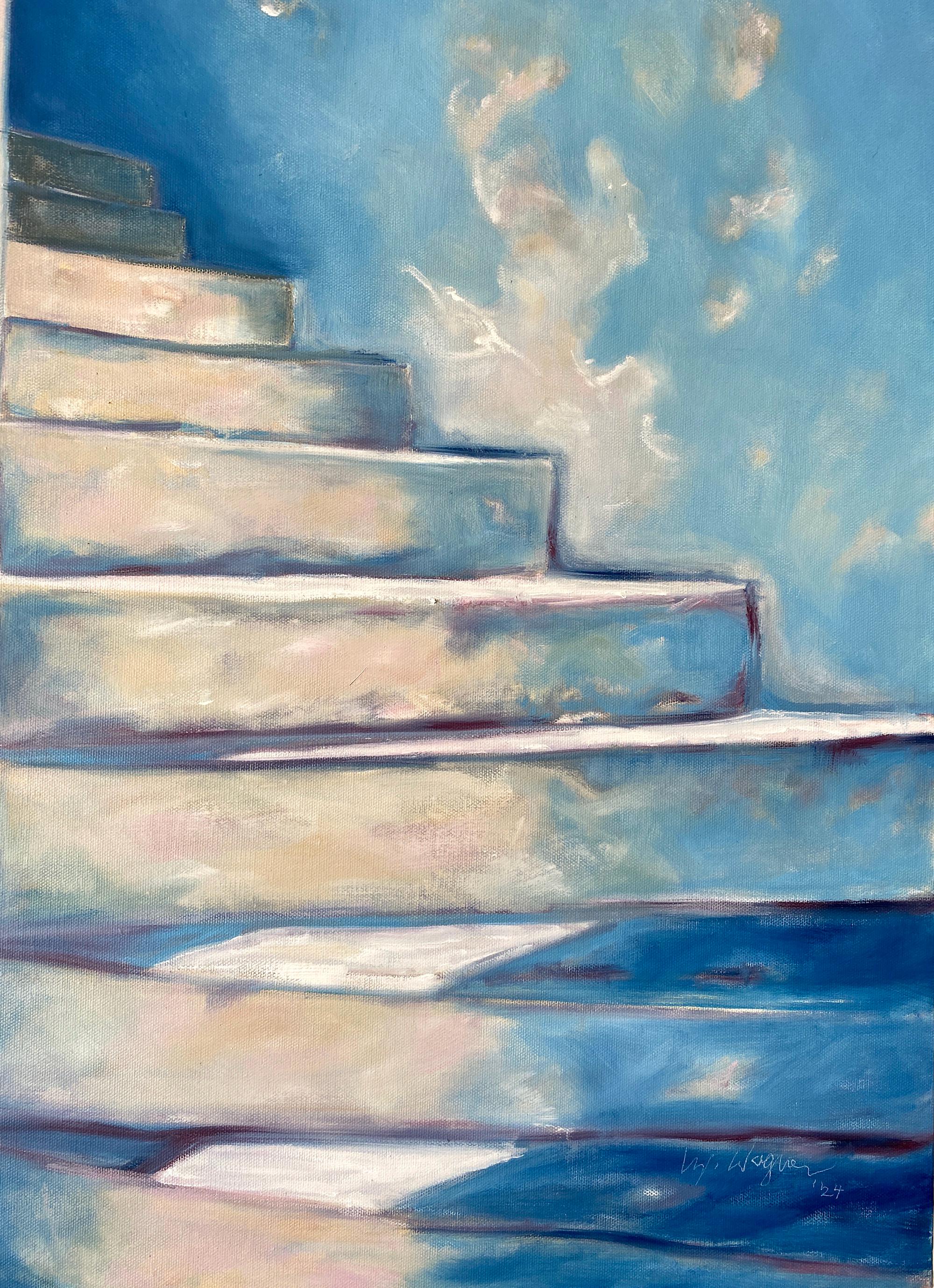 Greek Steps, Original 30 X 24 X 1.5 Oil Painting on Stretched Canvas ...