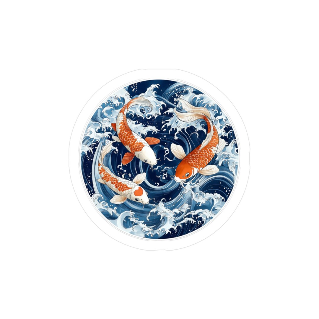 Koi Fish Sticker #4, Japanese Koi Fish Decal, Waterproof Vinyl Sticker ...