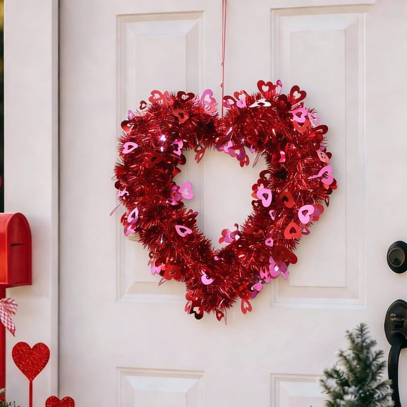 Heart Wreath Tinsel - Etsy