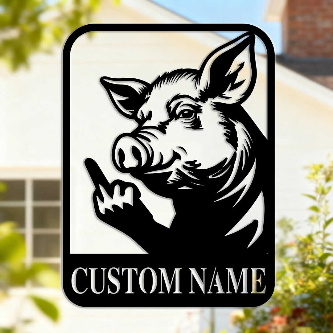 Custom Metal Pig Sign: Farmhouse Wall Decor - Etsy