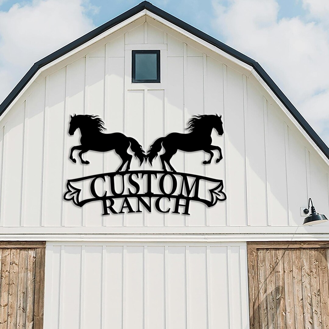 Custom Horse Metal Sign, Horse Racing Wall Decor, Farmhouse Decor, Farm ...