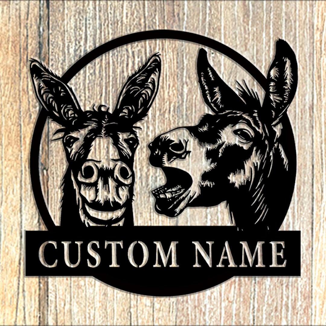Custom Metal Donkey Name Sign: Farm & Stable Decor, Powder Coated - Etsy