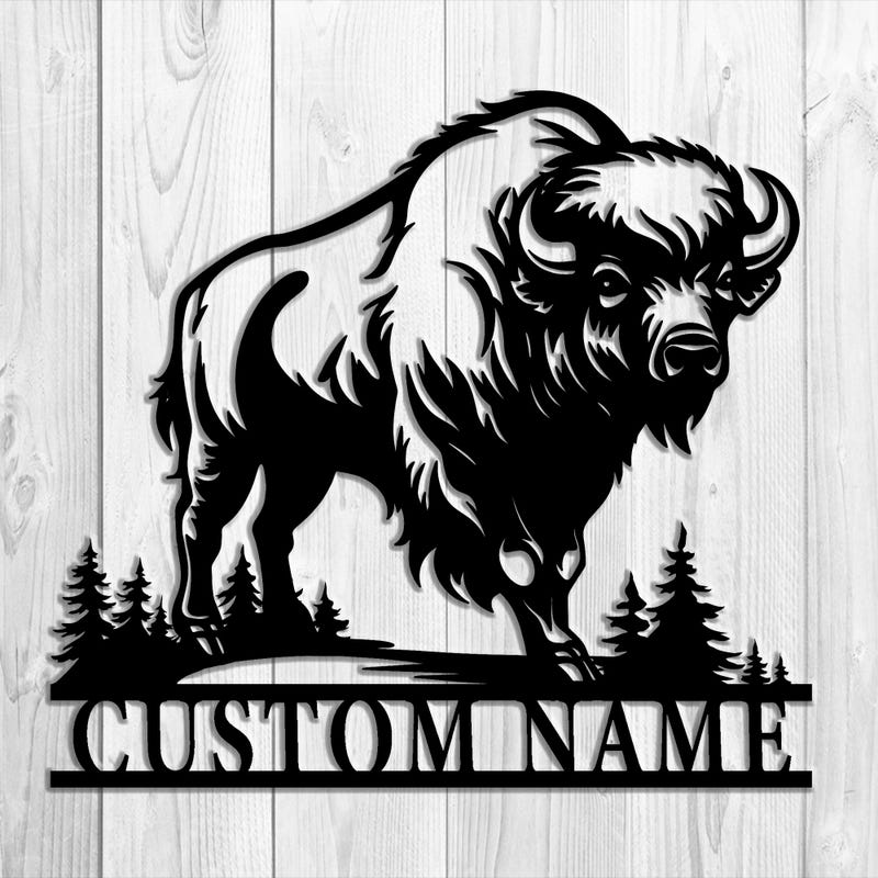 Metal Bison Sign - Etsy