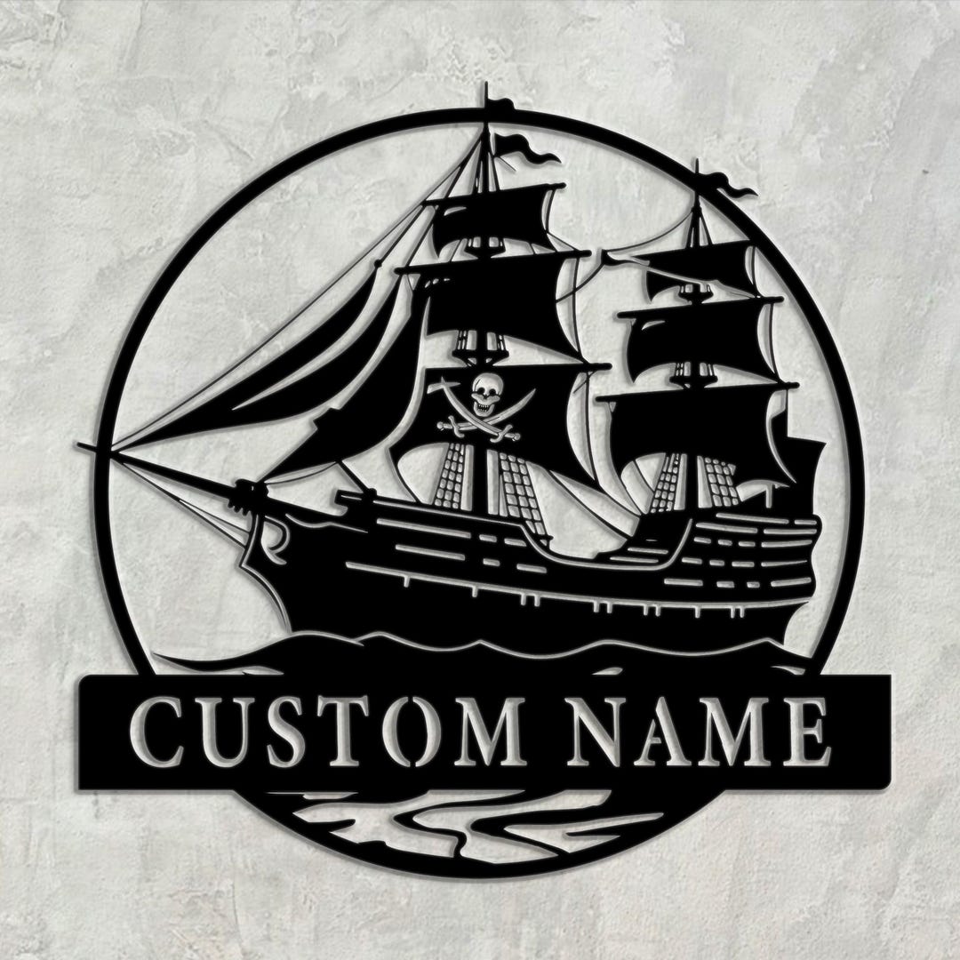 Custom Metal Pirate Ship Sign: Nautical Wall Decor - Etsy