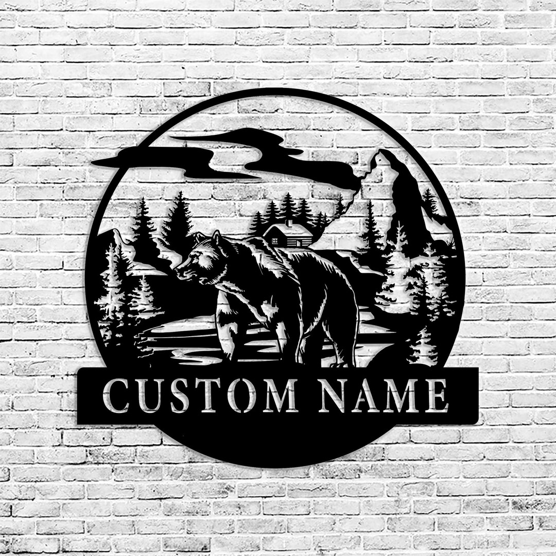 Custom Bear Sign, Nature Bear Metal Sign,great Outdoor Decor,bear in ...