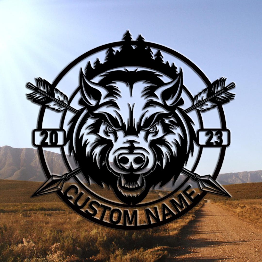 Custom Wild Boar Hunting Metal Signs: Ideal for Outdoor Team Signs ...