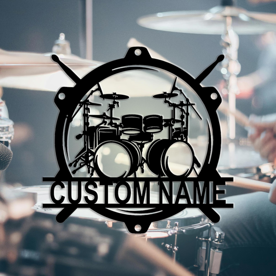 Custom Drum Room Metal Sign Art,custom Drum Teacher Name Sign ...
