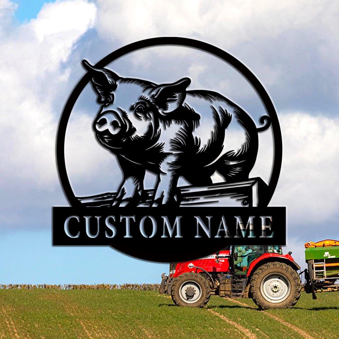 Custom Metal Pig Sign: Farmhouse Wall Decor - Etsy