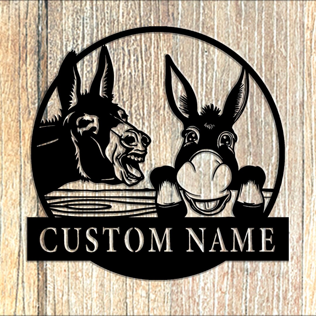 Custom Metal Donkey Shaped Name Signs, Livestock Industry Decorations ...