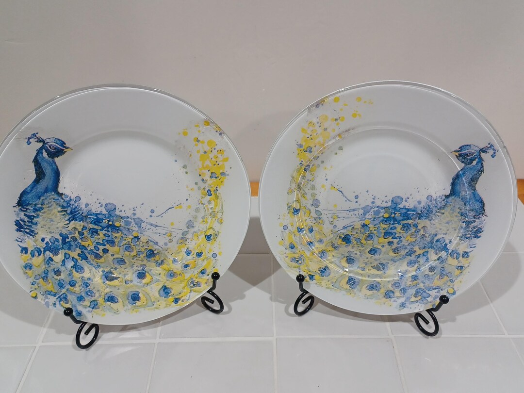 Peacock Plate Set - Etsy