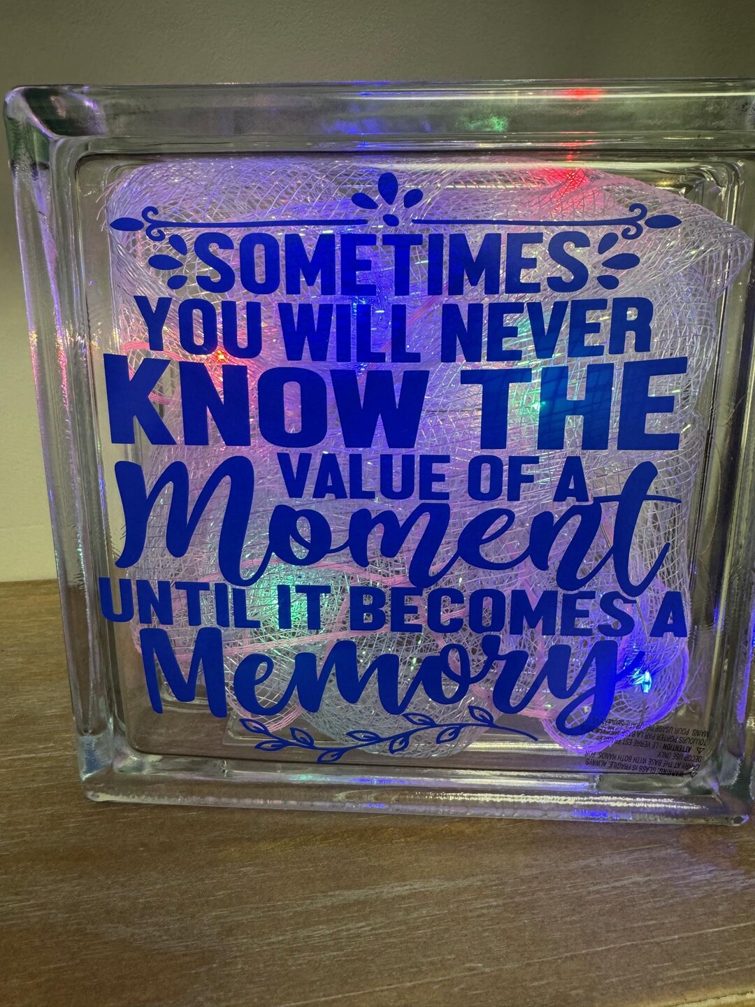 Memory Glass Block With Lights - Etsy