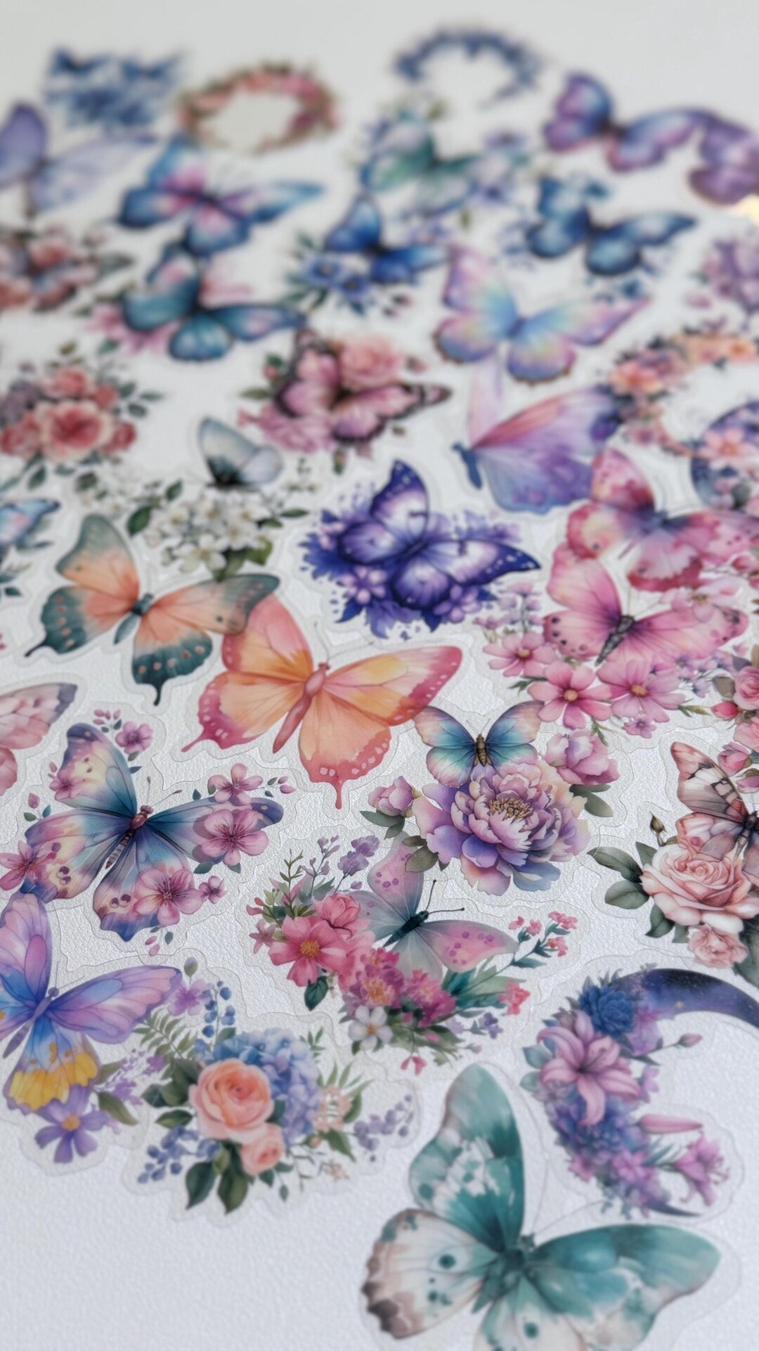 50pcs Set Vinyl Butterfly Transparent Decals for Laptops, Water Bottles ...