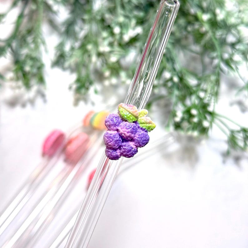 Glass Straw Handmade Fruit & Candy | Cute Reusable Borosilicate Glass ...