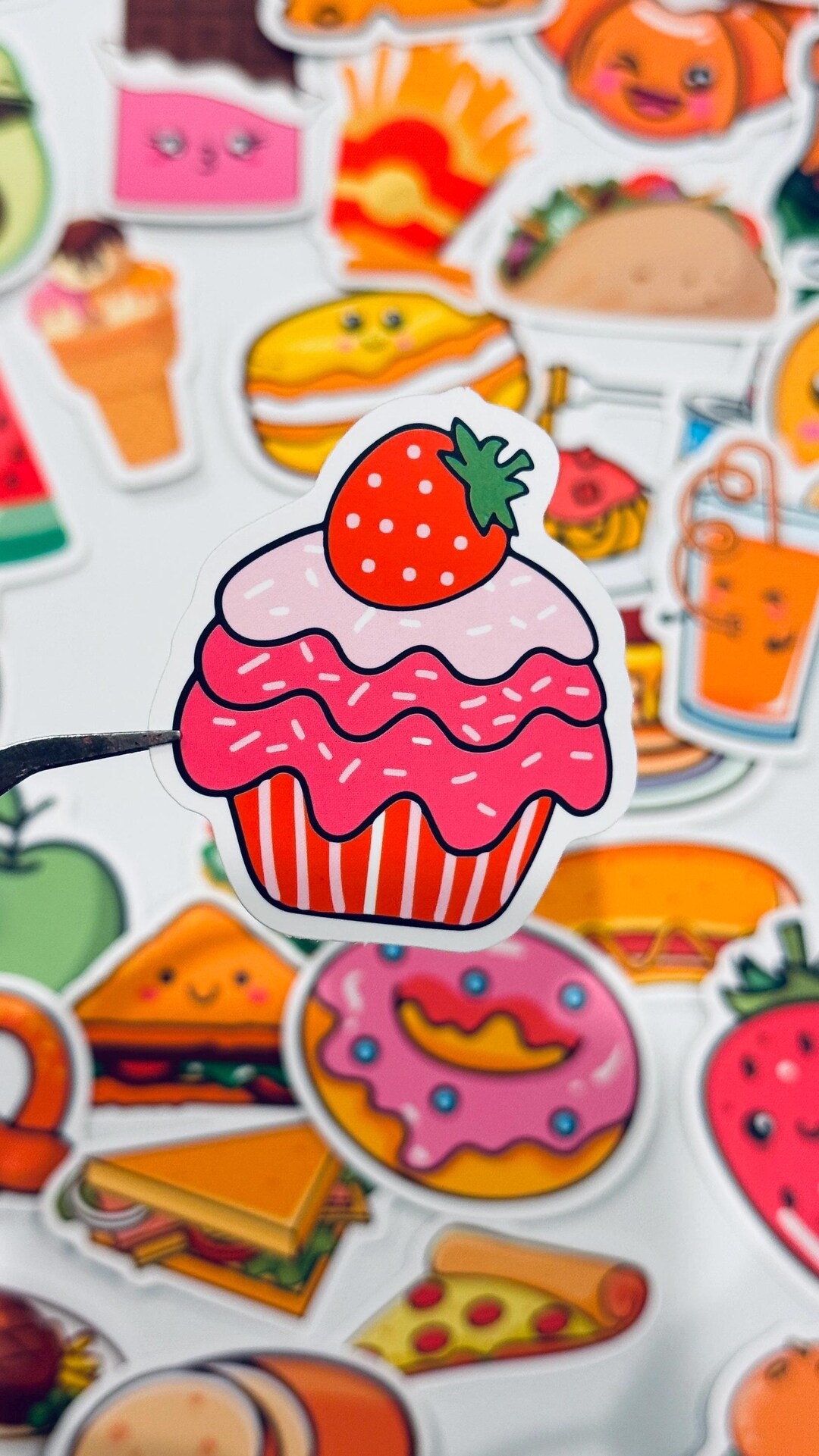 50pcs Sticker Pack Cute Cartoon Food Stickers - Waterproof, Assorted ...