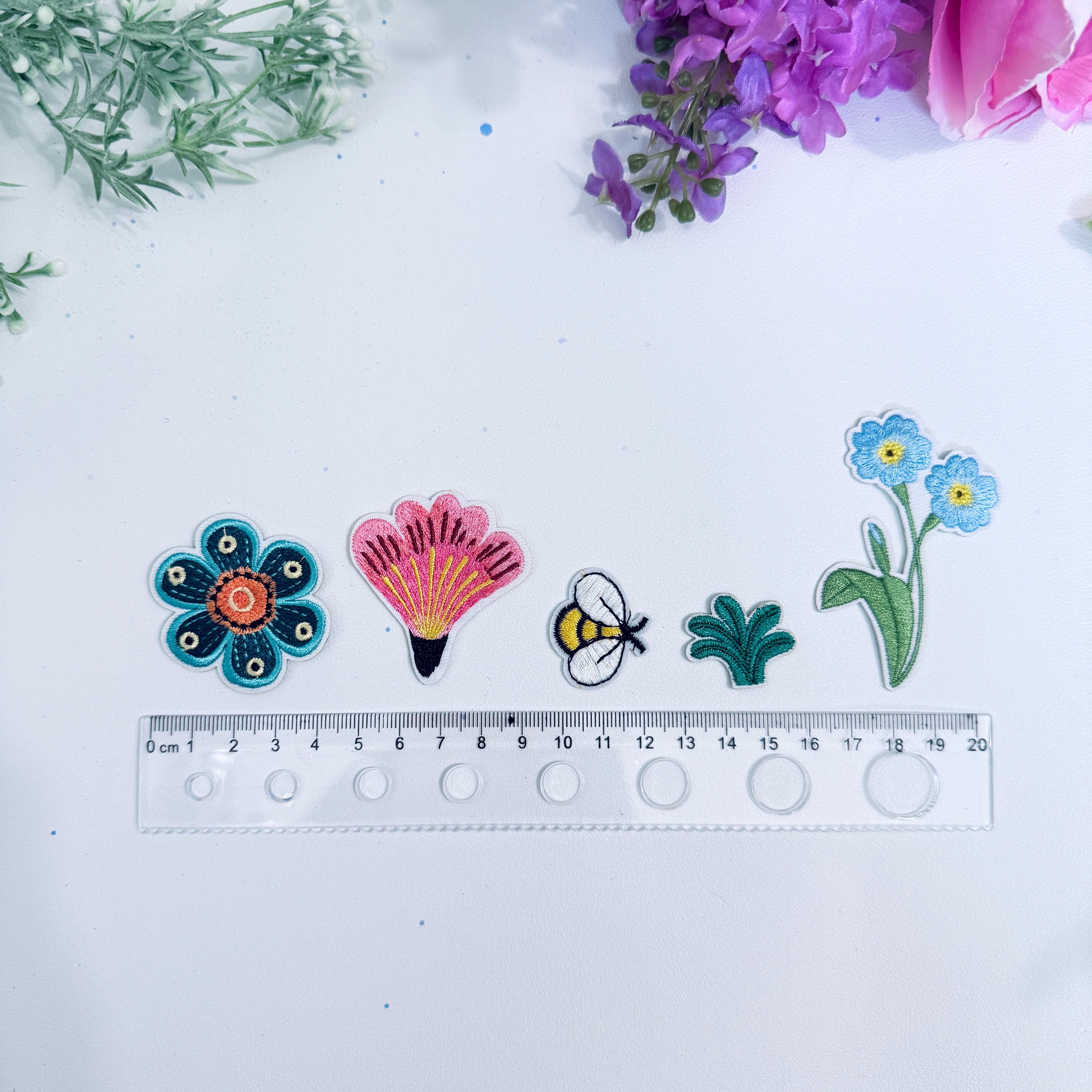 Flower Iron on Embroidered Patches: Jacket, Hat, Clothes-mini Iron-on ...