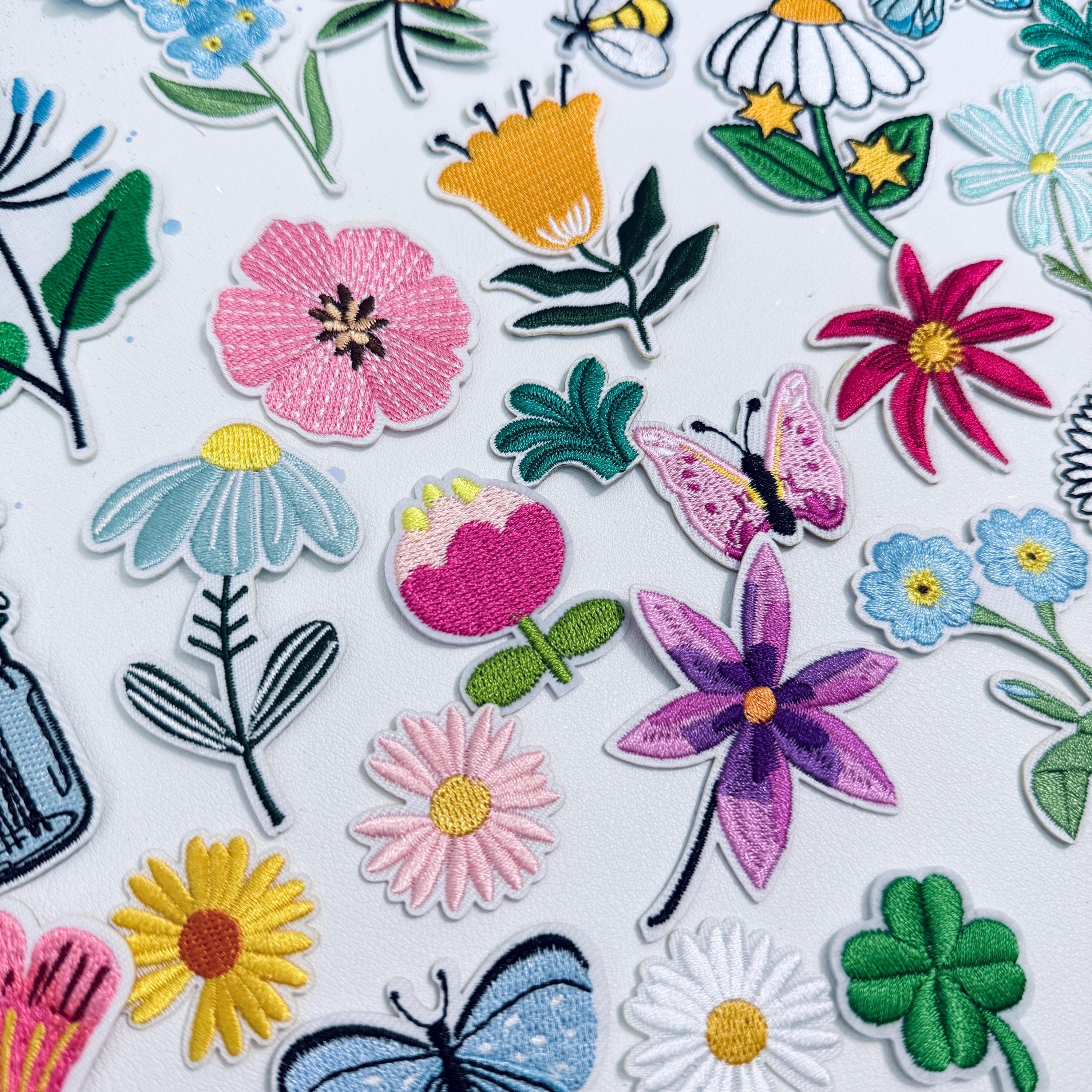 Flower Iron on Embroidered Patches: Jacket, Hat, Clothes-mini Iron-on ...
