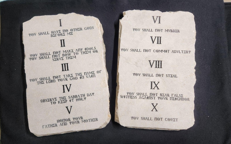 Custom Ten Commandments Tablets - Turkish Stone (near Ephesus) - Etsy