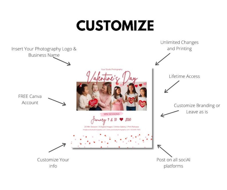 Valentine's Day Mini Session Marketing Template 14, Photography ...