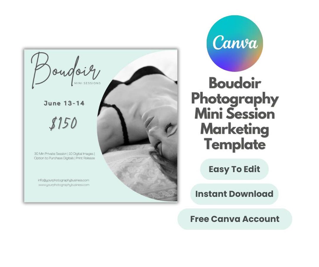 Boudoir Mini Session Marketing Template 11, Boudoir Photography Session ...