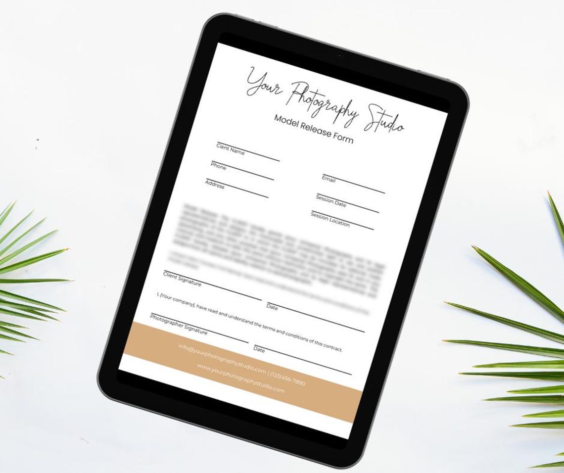 Model Release Form Canva Template, Photography Business Form Template ...