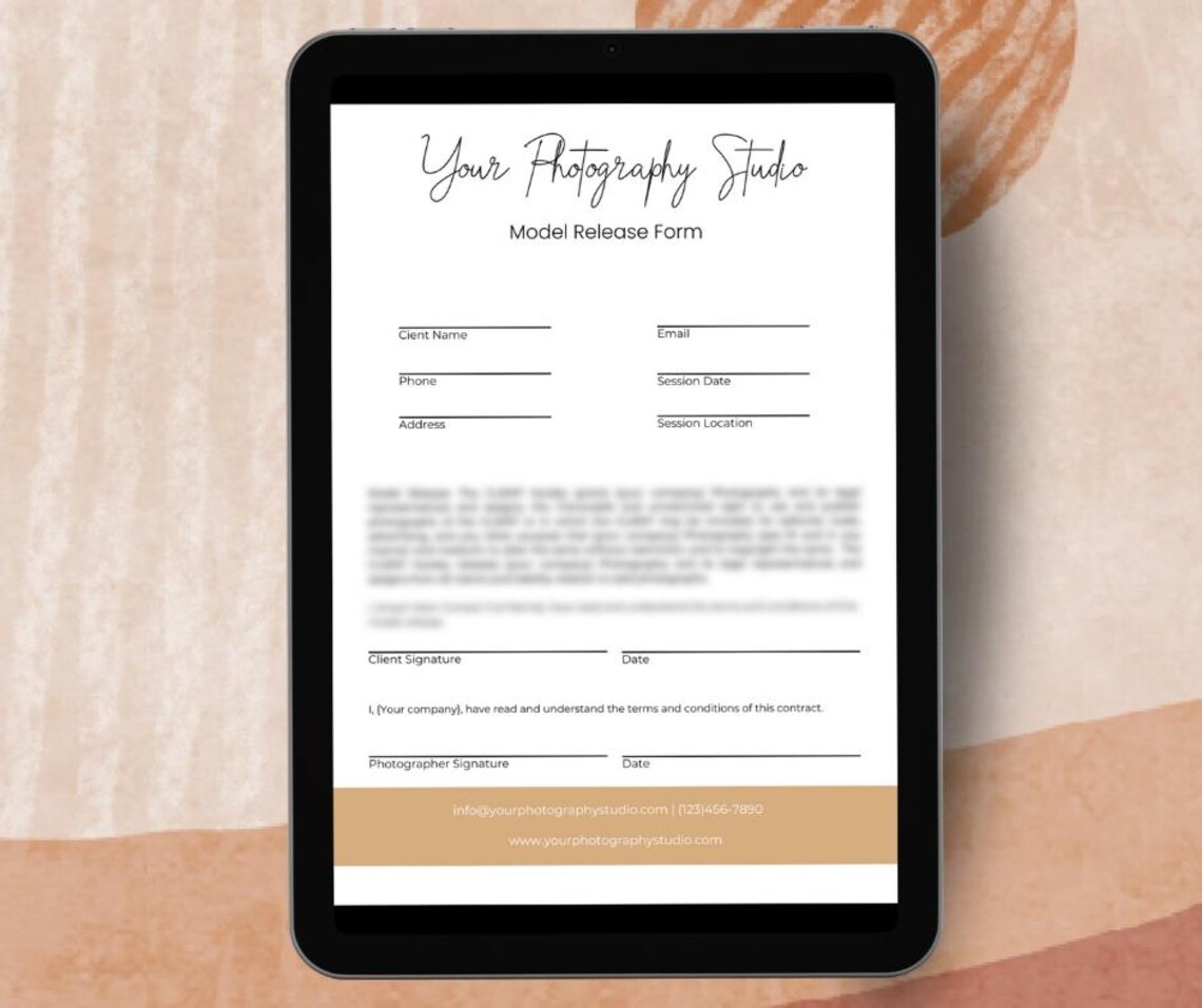 Model Release Form Canva Template, Photography Business Form Template ...