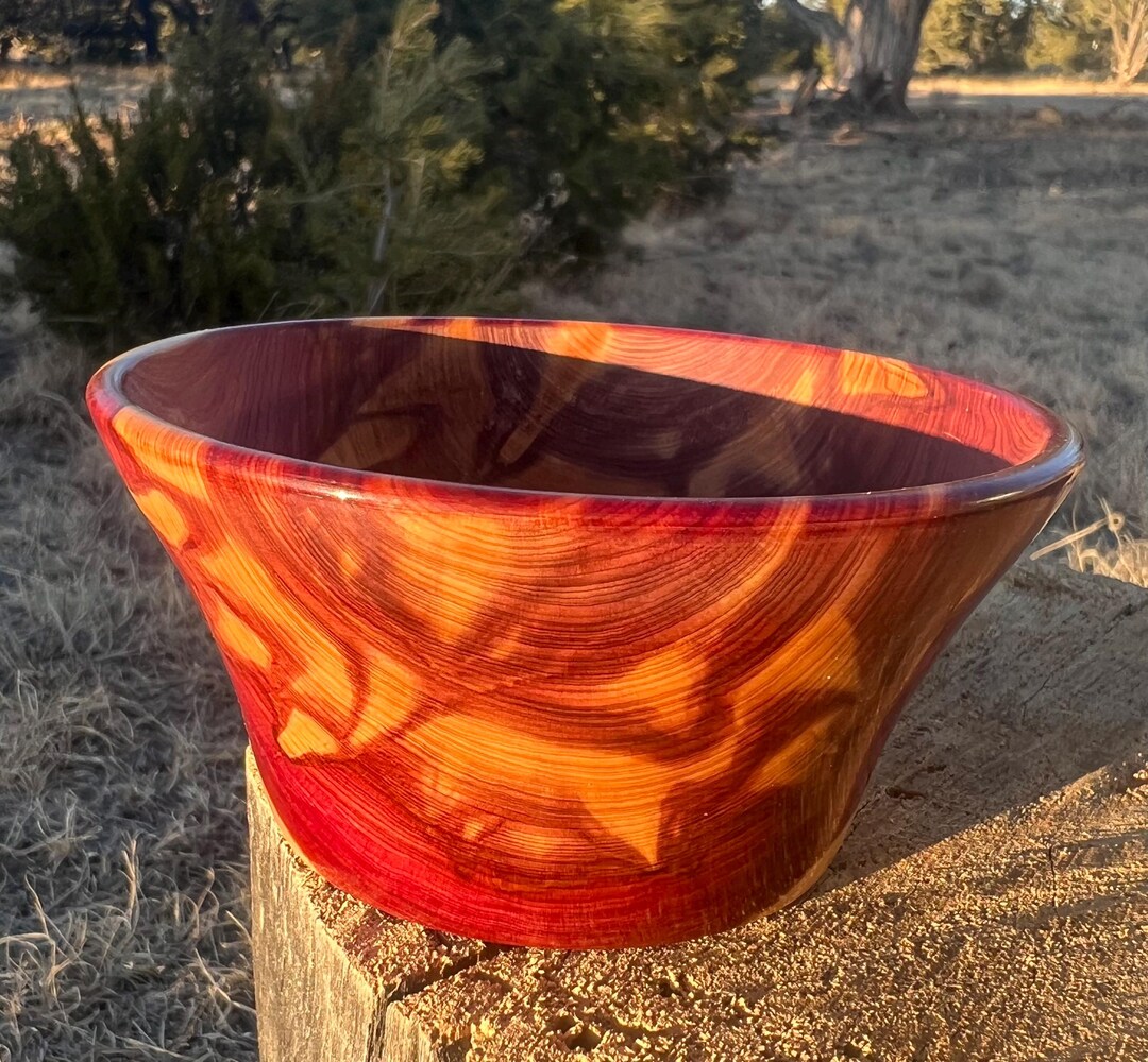 Artisan Hand Turned Juniper Bowl - Etsy