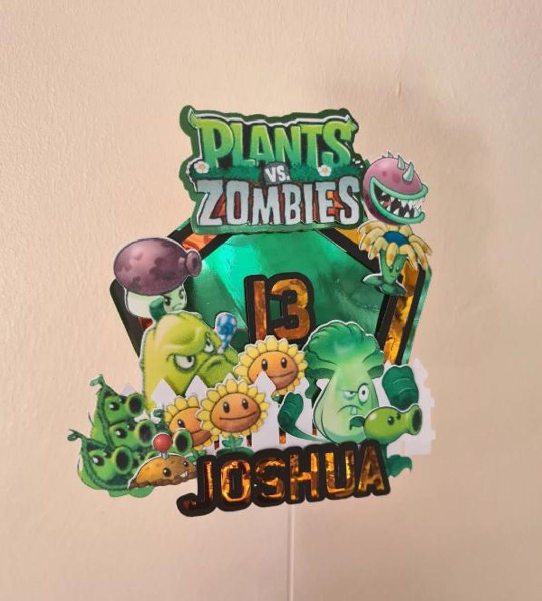 Plants Vs Zombies Cake Topper Personalised - Etsy